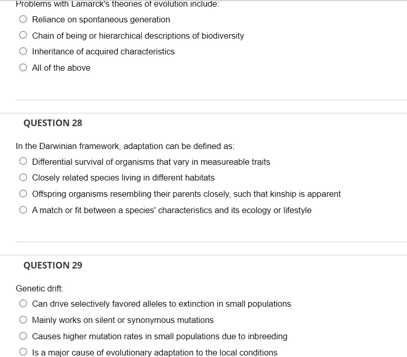 SOLVED: Problems with Lamarck's theories of evolution include ...