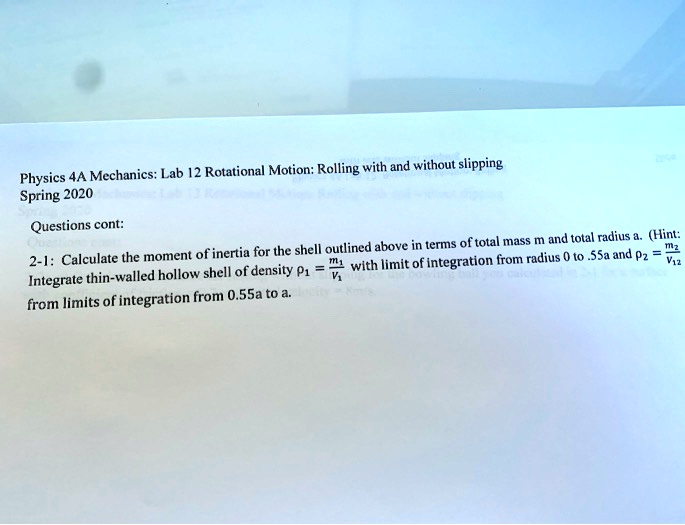 physics 4a mechanics lab 12 rotational motion rolling with and without ...