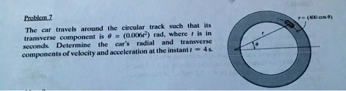 SOLVED: Problem Z: The car travels around the circular track such that ...