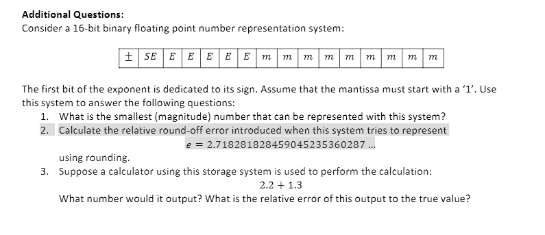 Solved Texts Additional Questions Consider A 16 Bit Binary Floating Point Number 1207