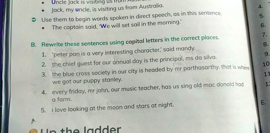 SOLVED: 'rewrite the sentence using capital letters in the correct place'