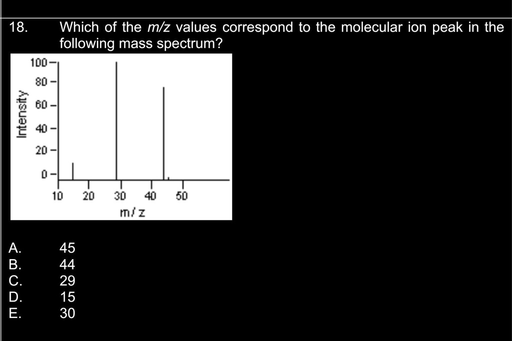 SOLVED: Wouldn't the small peak at 45 be the answer? If not, explain ...