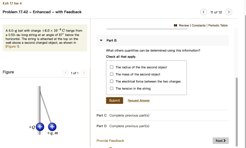 SOLVED: (ch 17 hw 4 Problem 17.42 Enhanced with Feedback 11 of 12 Review Constants Periadic ...