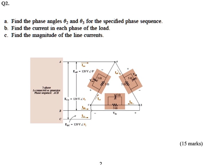 SOLVED: Q2. a. Find the phase angles and for the specified phase ...