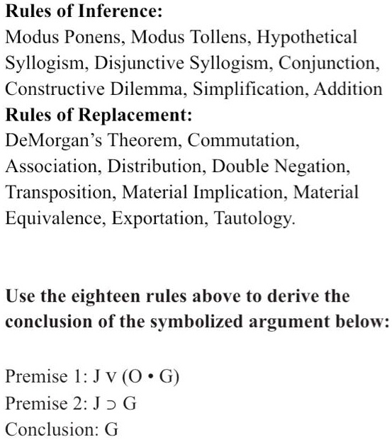 rules of inference modus ponens modus tollens hypothetical syllogism ...