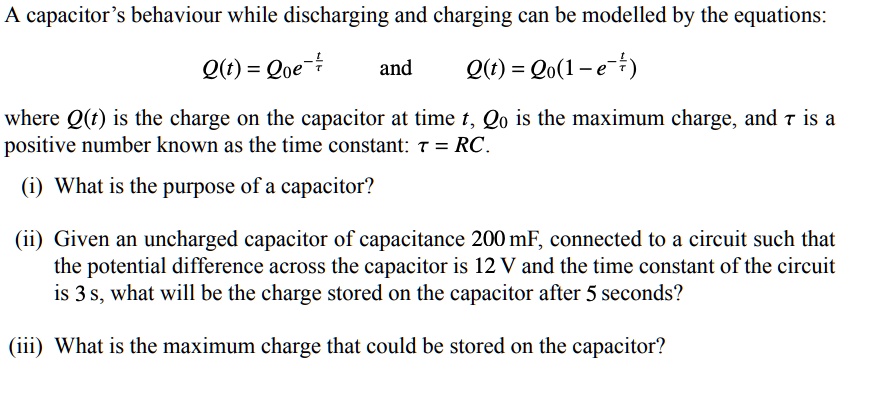 capacitor behaviour while discharging and charging can be modelled by ...
