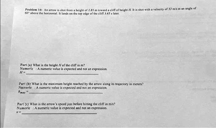 SOLVED: Texts: 60 above the horizontal. It lands on the top edge of the ...