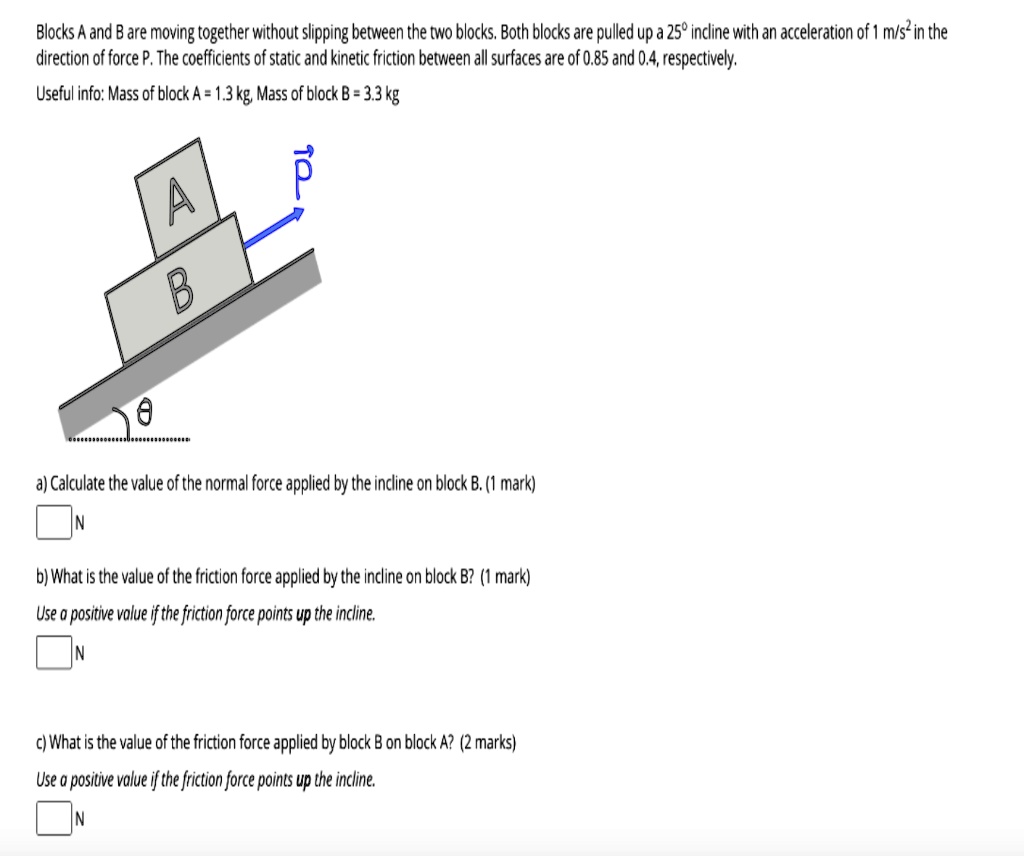 blocks and bare moving together without slipping between the two blocks ...