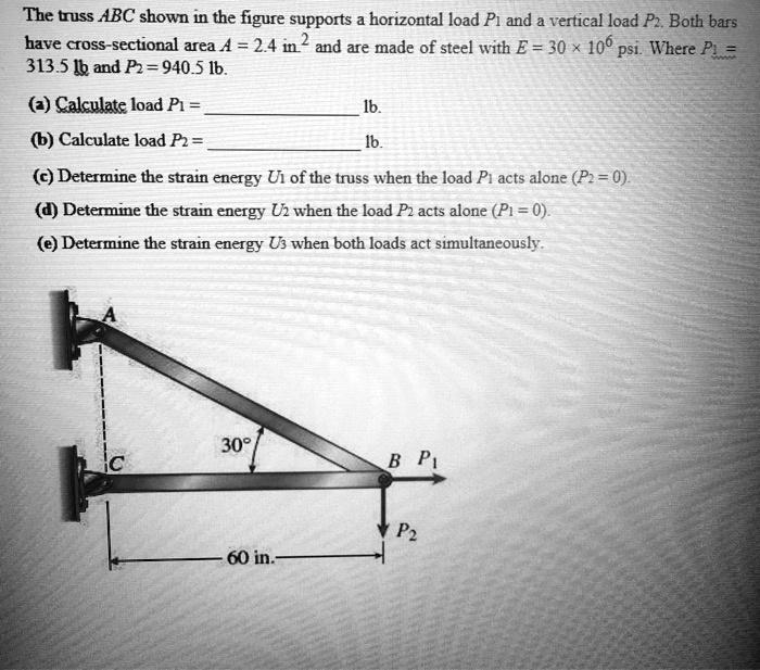 calculate loads the truss abc shown in the figure supports a horizontal ...