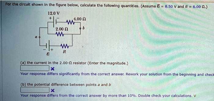 SOLVED: For the circuit shown in the figure below, calculate the following quantities. Assume V ...