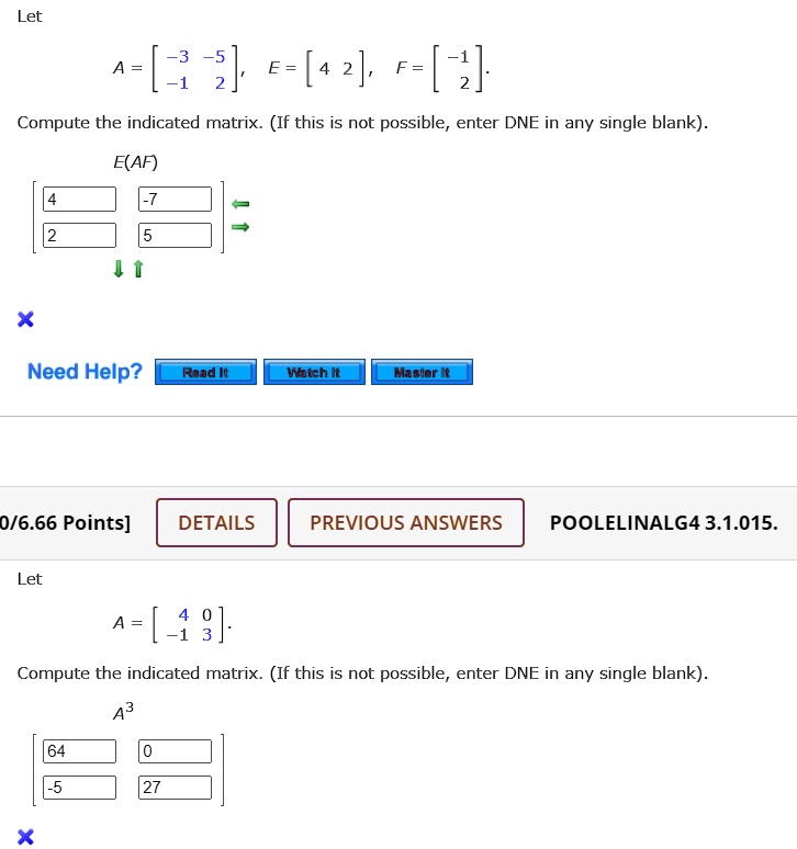 let 3 a 1 e 4 2 f compute the indicated matrix if this is not possible ... let 3 a 1 e 4 2 f compute the indicated matrix if this is not possible ...