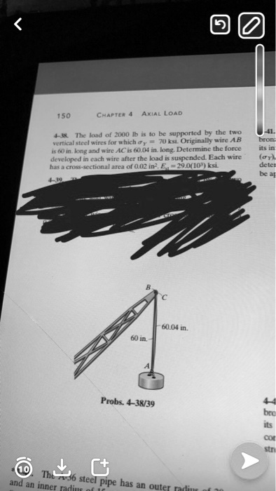 [GET ANSWER] 150 CHAPTER 4 AXIAL LOAD 4-38. The load of 2000 lb is to be supported by the two ...