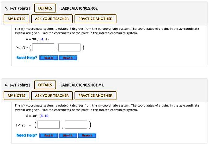 SOLVED:[-/1 Points] DETAILS LARPCALC1O 10.5.006_ MY NOTES ASK YOUR ...