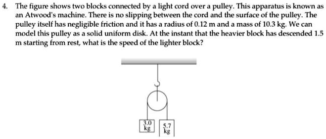 VIDEO solution: The figure shows two blocks connected by a light cord over a pulley. This ...