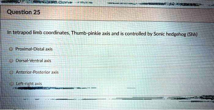 SOLVED: In tetrapod limb coordinates, the Thumb-pinkie axis is ...