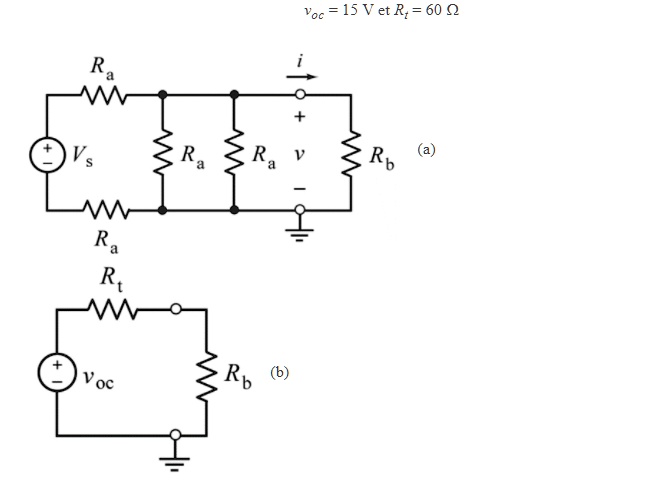 SOLVED: The circuit (a) below has been partially replaced by its ...