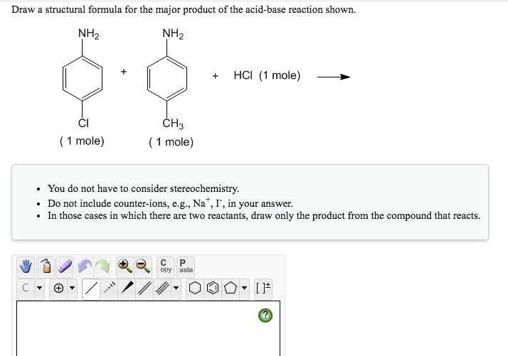 SOLVED: Draw structural formula for the major product of the acid-base reaction shown NHz NHz ...