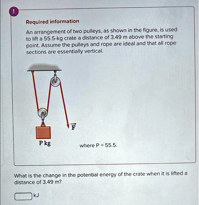 Required information An arrangement of two pulleys, as shown in the ...