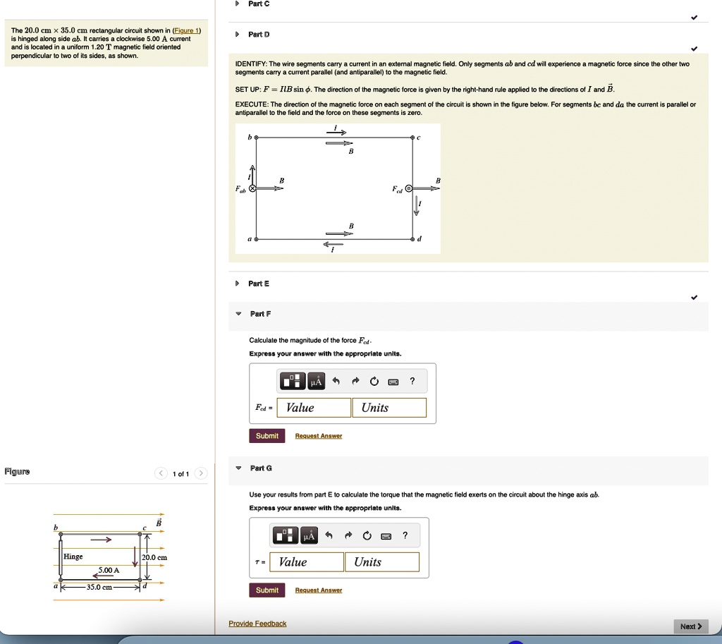 SOLVED: Part C The 20.0 cm 35.0 cm rectangular circuit shown in (Figure ...