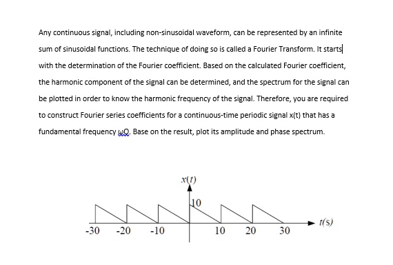 SOLVED: A continuous signal, including non-sinusoidal waveforms, can be ...