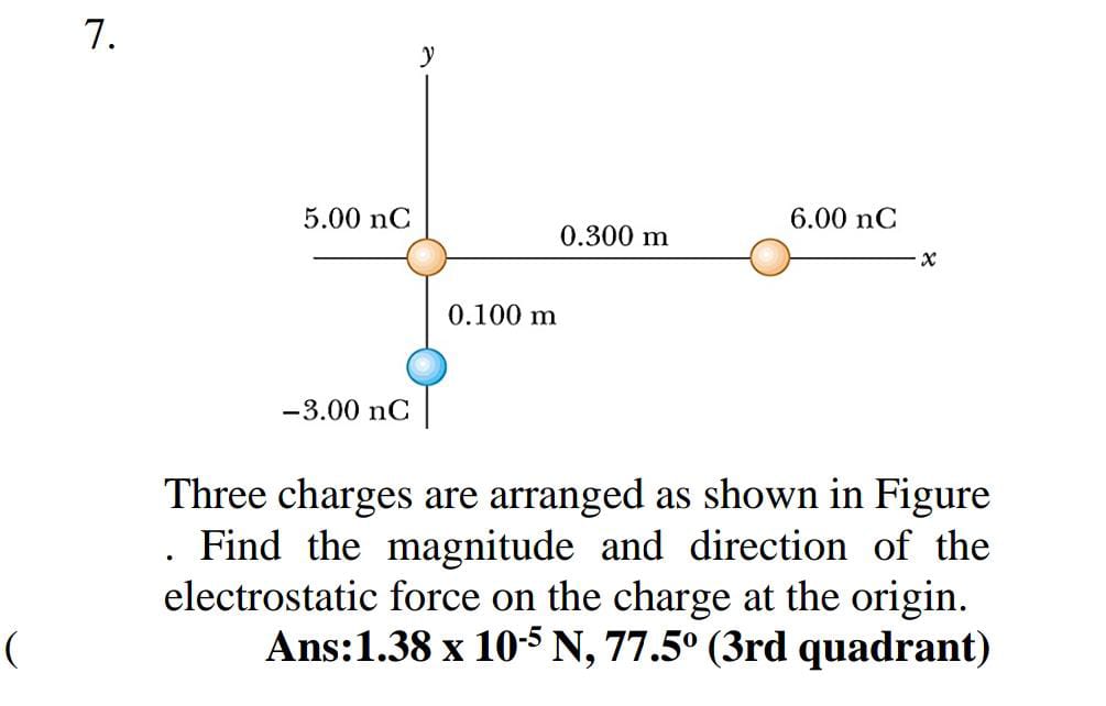 7 three charges are arranged as shown in figure find the magnitude and ...