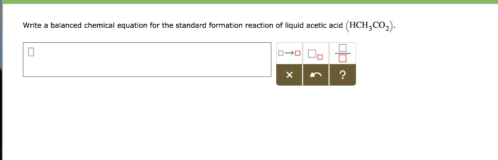 SOLVED: ' Write a balanced chemical equation for the standard formation reaction of liquid ...