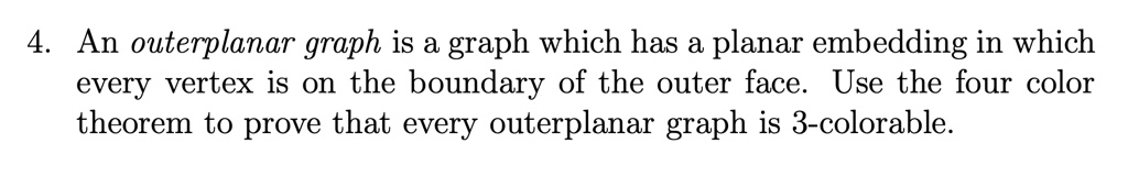 Solved An Outerplanar Graph Is A Graph Which Has A Planar Embedding In 2541