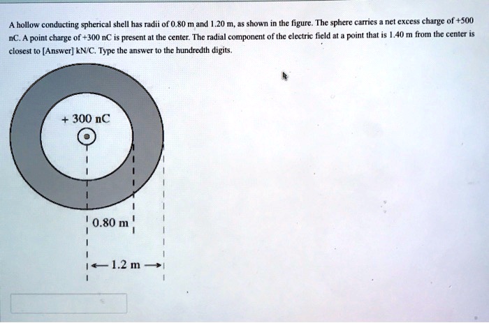 SOLVED: A hollow conducting spherical shell has radii of 10 m and 20 m ...