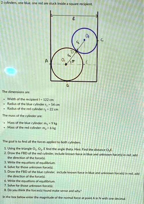 texts statics 2 cylinders one blue one red are stuck inside a square ...