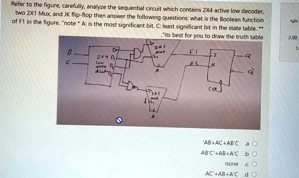 SOLVED: Refer to the figure, carefully analyze the sequential circuit which contains two 2X1 Mux ...