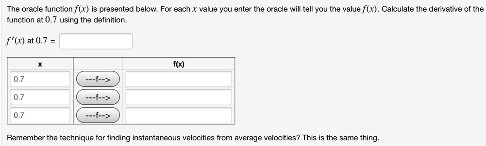 The oracle function f(x) is presented below. For each x value you enter ...