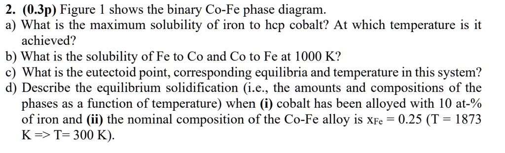 03p figure 1 shows the binary co fe phase diagram a what is the maximum ...