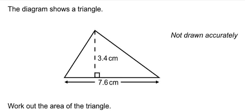 The diagram shows a triangle. Not drawn accurately 3.4...