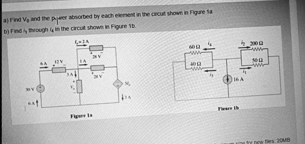 SOLVED: do part b do part b only a Find Vo and the pwer absorbed by each element in the circuit ...