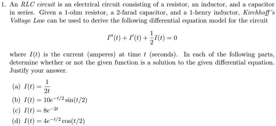 an rlc circuit is an electrical circuit consisting of a resistor an ...