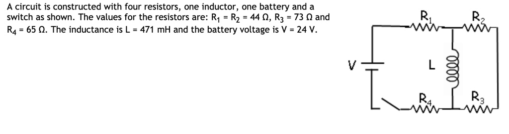a circuit is constructed with four resistors one inductor one battery and a switch as shown the ...