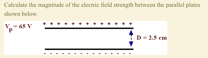 SOLVED: Calculate the magnitude of the electric field strength between ...