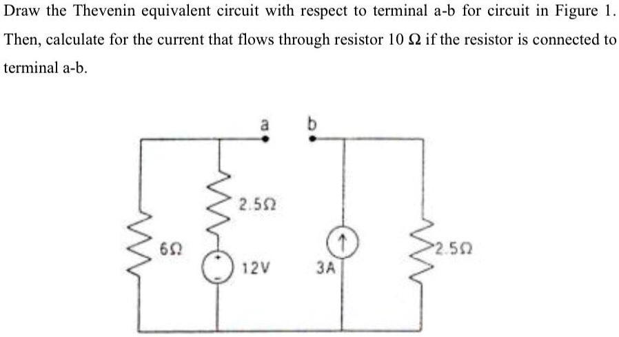 Draw the Thevenin equivalent circuit with respect to...