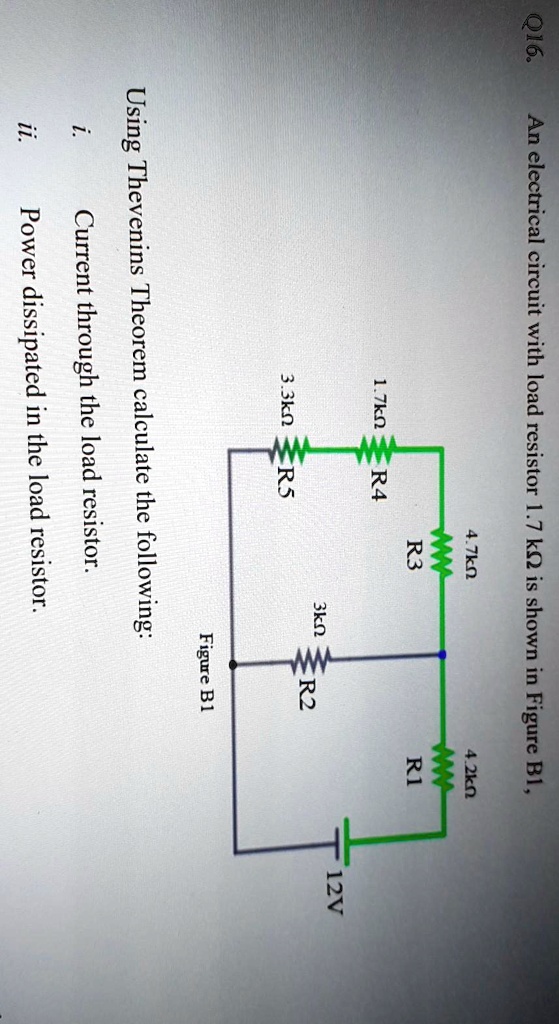 SOLVED: Power dissipated in the load resistor. Current through the load resistor. Using Thevenin ...