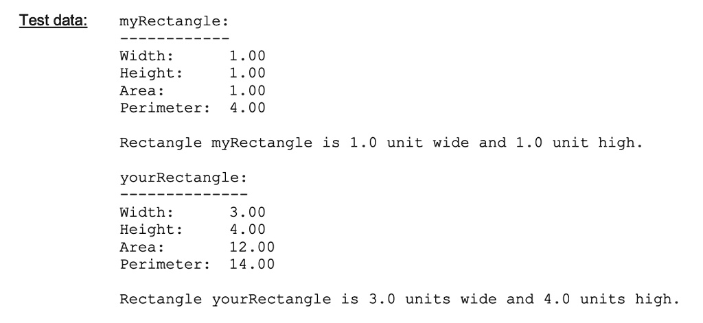 Solved I Need Help With This In Java Please Design And Implement A Java Class Named Rectangle