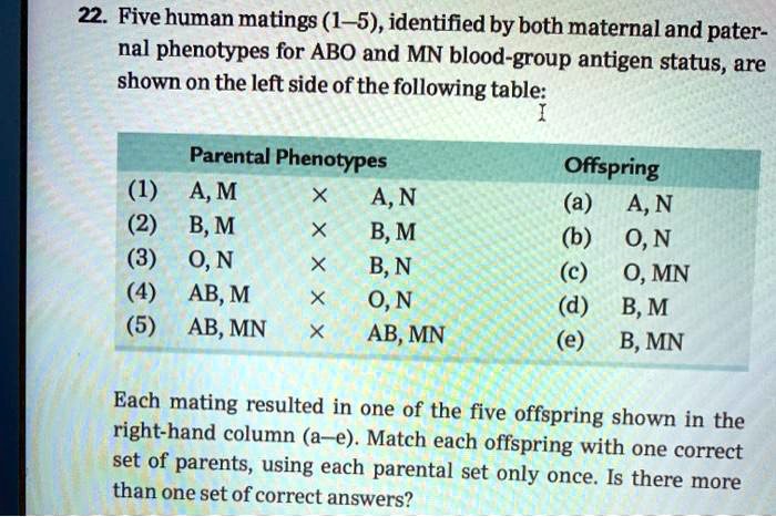 22 five human matings 1 5 identified by both maternal and pater nal ...