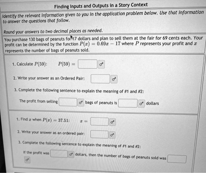 Solved Text Finding Inputs And Outputs In Story Context Identify The Relevant Information 