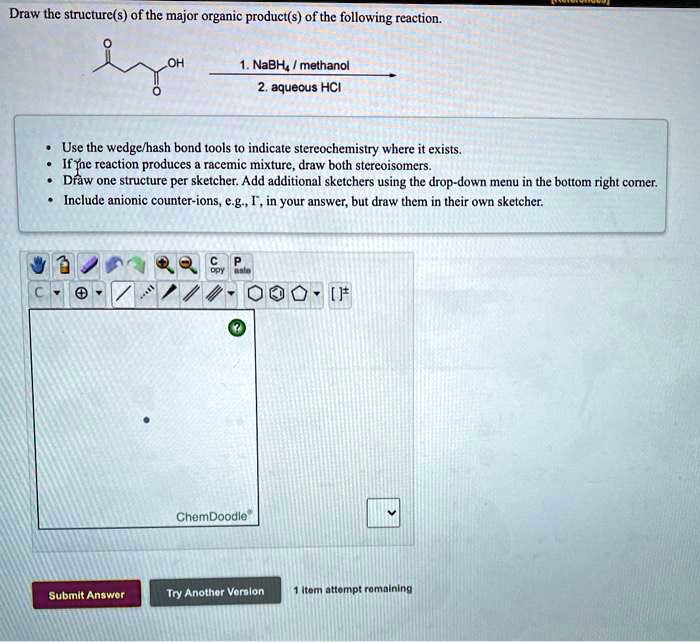 SOLVED: Draw the structure(s) of the major organic product(s) of the ...