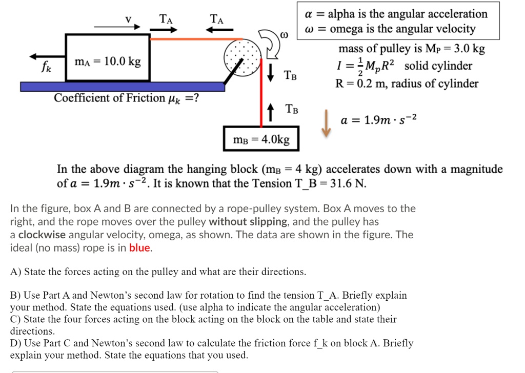 SOLVED: a = alpha is the angular acceleration. W omega is the angular ...