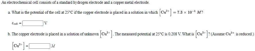 an electrochemical cell consists of 3 standard hydrogen electrode and ...