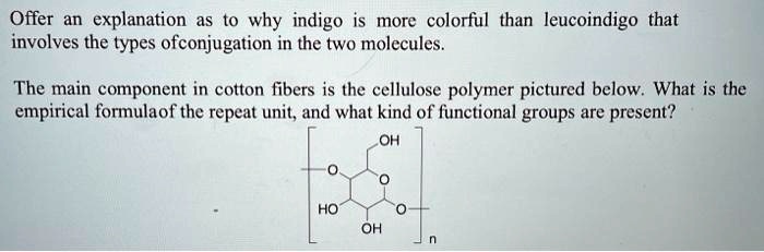 SOLVED: Offer an explanation as to why indigo is more colorful than ...