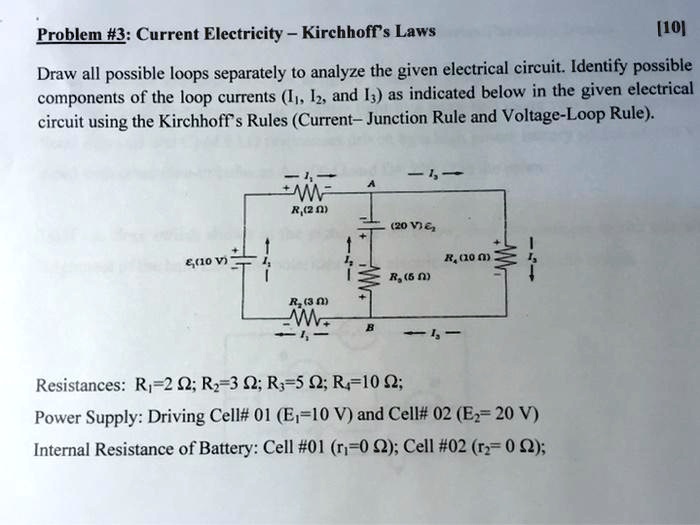 problem current electricity kirchhoff s laws 10 draw all possible loops ...