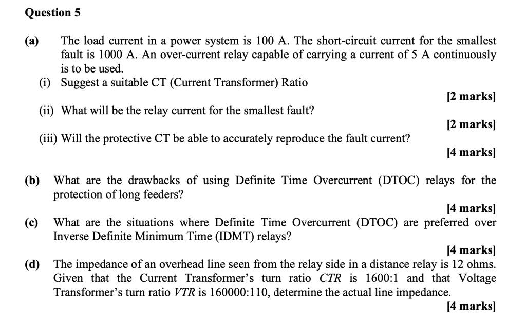 SOLVED: (a) The load current in a power system is 100 A. The short ...