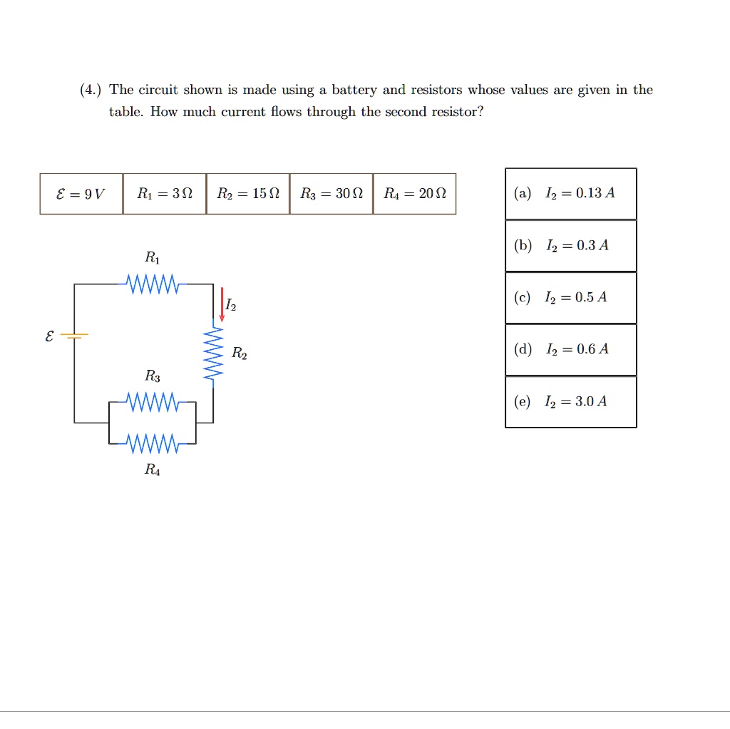 SOLVED: The circuit shown is made using battery and resistors whose values are given in the ...