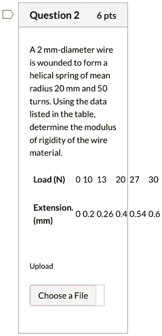 SOLVED: A 2mm-diameter wire is wound to form a helical spring of mean ...